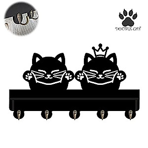 Couple Cat Prince Princess Hook with Shelf for Lover Coat Clothes Holder Christmas Gift DIY Mould Wonderful Holder Wall Decorative Gift Kids Winter Style