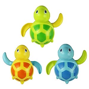 3pcs Bath Swimming Turtle Toy for Baby Toddler, Wind Up Chain Bathing Water Toy, Swimming Bathtub Pool Cute Swimming Turtle Toys for Boys Girls.