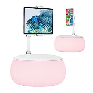 PEPPER JOBS Cell Phone/Tablet Pillow Stand for Bed 360° Angle Adjustable Clip Clamp Cell Phone Holder Dual-arms Height Adjustment Cell Phone Pillow Stand for iPhone 13,12,4.5-13''Phone/Kindle/Tablet