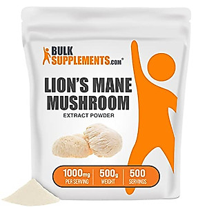 BULKSUPPLEMENTS.COM Lion's Mane Mushroom Extract Powder - Herbal Extract Supplement for Immune Support - Gluten Free - 500mg per Serving, 1000 Servings (500 Grams - 1.1 lbs)