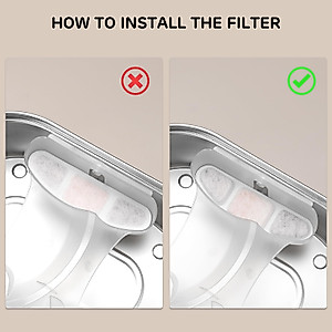 iPettie Water Fountain Filters Kits for Twins Cat Water Fountain Stainless Steel with Two Spouts, IP-WF-S05-F4, 4 x Carbon Filter, 4 x Sponge Filter