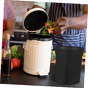 WHAMVOX Garbage Can Round Trash Can Kitchens Trash Can Round Trash Bin Wastebasket Liner Bucket Trash Bin Inner Trash Can Insert Replacement Bathroom Garbage Bin Bucket Saver Black Abs