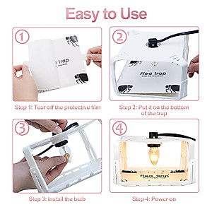 Flea Traps for Inside Your Home 2 Packs, Flea Trap with Light for Indoor Bed Bug, Flea Killer Pest Control Sticky Natural Trapper, Non Toxic & Harmless, Friendly to Pets & Kids