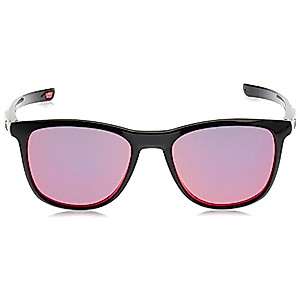 Oakley Men's OO9340 Trillbe X Rectangular Sunglasses, Polished Black/Ruby Iridium, 52 mm