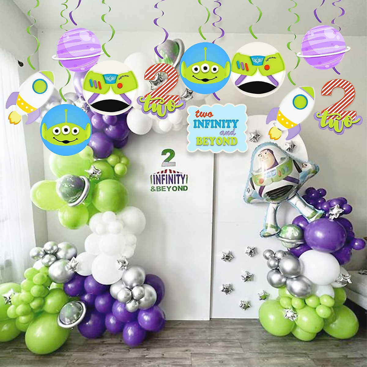 HPWF 2nd Two Birthday Party Hanging Swirl, 20pcs Birthday Decorations for Toy Inspired Story 2nd Birthday Party Supplies