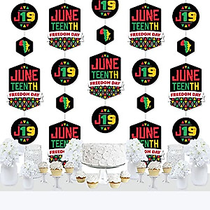 Big Dot of Happiness Happy Juneteenth - Freedom Day Party DIY Backdrop - Vertical Decorations - 30 Pieces