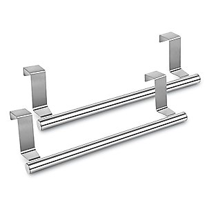 DS. DISTINCTIVE STYLE Kitchen Towel Holder Over Cabinet Door Towel Bar 2 Pieces Stainless Steel Kitchen Towel Hanger