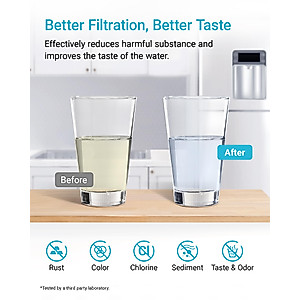 AQUA CREST 4396508 Refrigerator Water Filter, Replacement for Whirlpool® EDR5RXD1, 4396510, NLC240V, Filter 5, 46-9010 (Pack of 3)