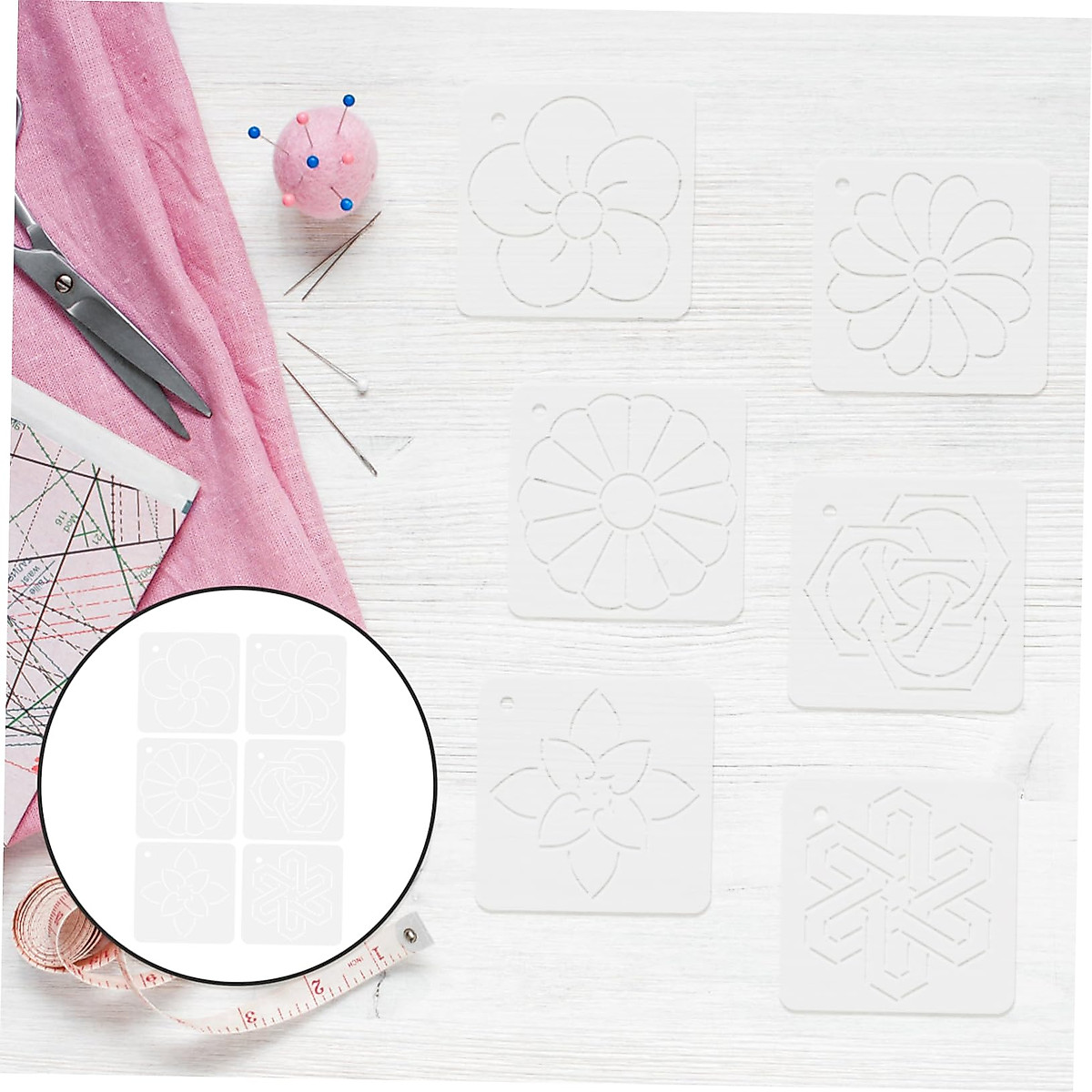 VILLCASE 12 Pcs Quilting Tracing Board Clothing Quilting Stencil Quilting Cutting Template Clothes Sewing Template Quilling Tool Embroidery Tools Quilting Ruler for Fabric Patchwork Acrylic