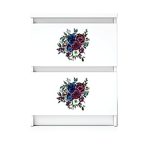 Dark Bouquet Rub on Transfer, 6 x 6 inch Sheet - Dry Rub-On/Off Transfers Stickers for Decoupage Scrapbooking Crafts Mixed Media Collage Art