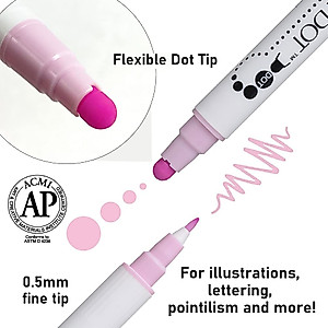 Kuretake Zig Clean Color Dot Pens Water Based Marker, 12 Colors Set (TC-6100/12V)