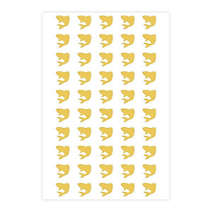 ARK Creation 50 Wedding Meal Stickers for Place Cards - Place Card Menu Choices - Wedding Meal Choice Stickers (Gold, Fish)