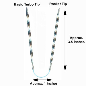 addi FlexiFlips 8 inch (20cm) (Set of 3) US 03 (3.25mm) DPN Double Pointed Knitting Needle Slick & Smooth Finish, Standard Tips, Smooth Joins, Blue Pliable Cord with 10 Colorful Stitch Markers