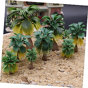 VILLCASE 30 Pcs Landscape Coconut Model Trees Faux Plant Mini Garden Accessories Rainforest Decor Model Railroad Scenery Supplies Miniature Home Decor Green Model Tree Set Supplies Palm