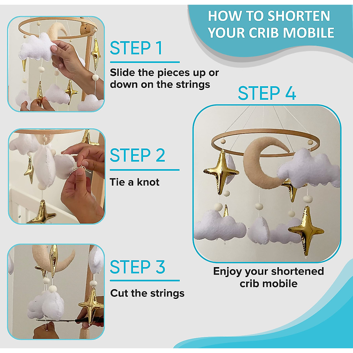 Gold Crib Mobile and Adjustable Crib Mobile Arm