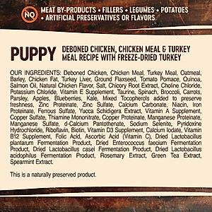 Wellness CORE RawRev Dry Puppy Food with Wholesome Grains, Natural Ingredients, Made in USA with Real Freeze-Dried Meat (Puppy, Turkey, 4 Lbs)