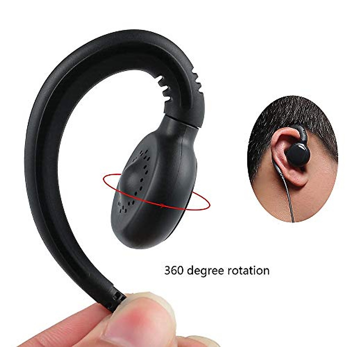 abcGoodefg Two Way Radio Earpiece, 2 Pin Walkie Talkie Earpiece Headset with PTT Mic Compatible with Motorola CP200 CP200D CLS1110 CLS1410 CLS1450 GP300 GP308