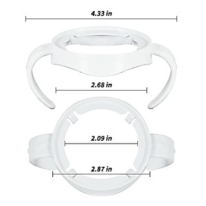 4 Pack Compatible Baby Bottle Handles for Philips Avent Natural Baby Bottles,Baby Bottle Holder - White