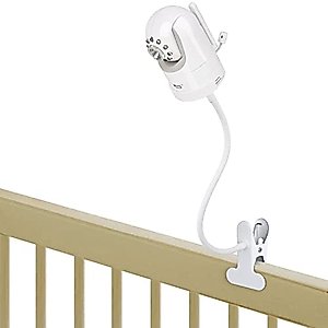 Clip Mount for Infant Optics DXR-8 and DXR-8 Pro Baby Monitor, Flexible Gooseneck Baby Monitor Holder for Crib Without Tools or Wall Damage - White