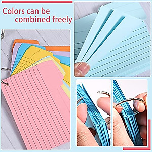 400 Pcs Colored Index Cards, 3x5 Inches Ruled Index Cards with Ring Blank Flashcards Lined Index Cards Heavy Note Cards for Studying Office Home School Supplies