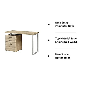 Monarch Specialties Reclaimed-Look Left or Right Facing Desk, 48-Inch, Natural