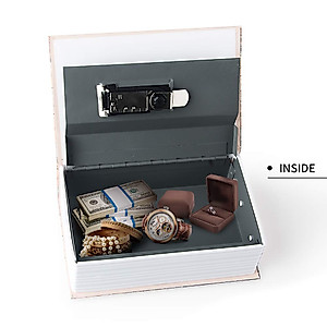 PACOLO Small Sized Diversion Book Safe Storage Box, Dictionary Secret Safe Metal Can with Security Combination Lock/Key, Diversion Book Hidden Safe (Combination, Butterfly)