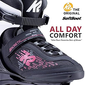K2 Skate Women's Kinetic 80 Inline Skate, Black_Berry, 6.5