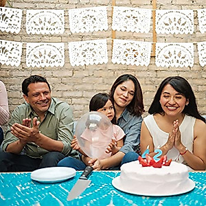 White Papel Picado, White Fiesta Banner, Mexican Theme Party Supplies, Mexican Wedding Flags Cinco de Mayo Tissue Paper Panels WS700