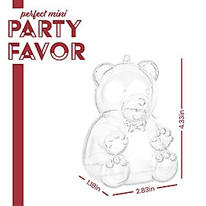 Bear Shaped Acrylic Candy Boxes - 9 Pack - 2.83"x1.18"x4.33" - Perfect for Weddings, Birthdays, Party Favors and Gifts | Cute Clear Plastic Containers | Clear Fillable Ornaments Crafts Decorations