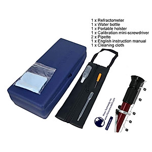 0 to 18% Brix Hand Held Rhino Refractometer with Automatic Temperature Compensation, with Low Sugar Fruits, Maple Sap, Vegetable Juice,Cutting Liquids Test
