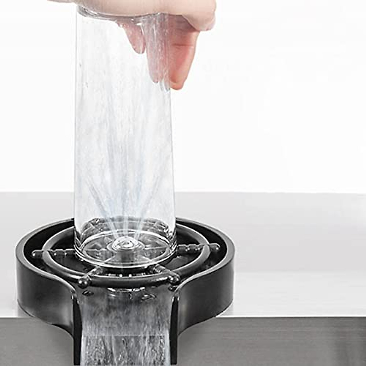 Bottle Washer Glass Faucet Bar Counter Cleaner Kitchen Vegetable Basin for Sink Automatic Ktv Glass Washer Glass Washers (with 80cm 304 Stainless Steel Hose)