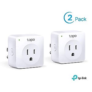 TP-Link Tapo Smart Plug Mini, Smart Home Wifi Outlet Works with Alexa Echo & Google Home, No Hub Required, New Tapo APP Needed (P100 2-pack)