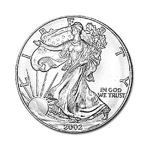 2002 American Silver Eagle .999 Fine Silver Dollar Uncirculated US Mint with Our Certificate of Authenticity