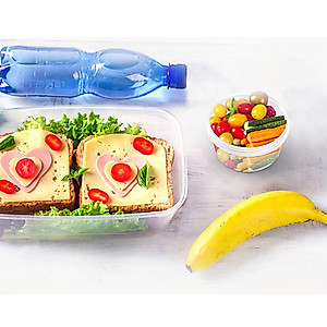 Ziliny Reusable 7 oz Plastic Containers with Lids Food Storage Jars Multicolor Stackable Containers Meal Prep Food Storage Jars, Freezer Microwave Safe(48 Pcs)