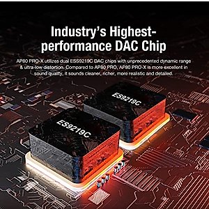 Hidizs AP80 PRO-X Portable Balanced Lossless MQA Bluetooth Music Player with Dual ESS9219C DAC Chips and Supports MQA 8X/LDAC/apt-X/AAC/USB DAC/DSD256/HiBy Link Hi-Res Audio Wireless DAP (Black)