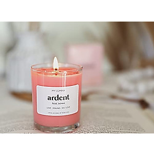 My Lumina Ardent Love Pink Candle - Romantic Sweet Love Candle Natural Soy Wax - Rose and Jasmine Natural Scented Purifying Candle for Aromatherapy
