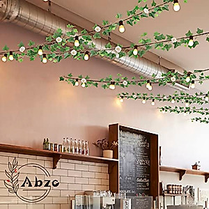 Abzo 57 Pcs Fake Ivy Leaves Artificial Ivy Wreath Green Leaf Plants for Wall Hanging Plants Greenery Background Furniture Bedroom Wedding Decor DIY Jungle Themed Party Decor