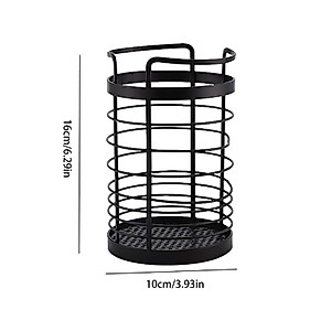 Wire Utensil Holder for Kitchen Counter, Metal Wire Cooking Utensils Holder, Spoon Fork Cutlery Drainer Organizer Shelves, Countertop Round Utensil Storage Caddy for Spatulas, Chopsticks, Spoons