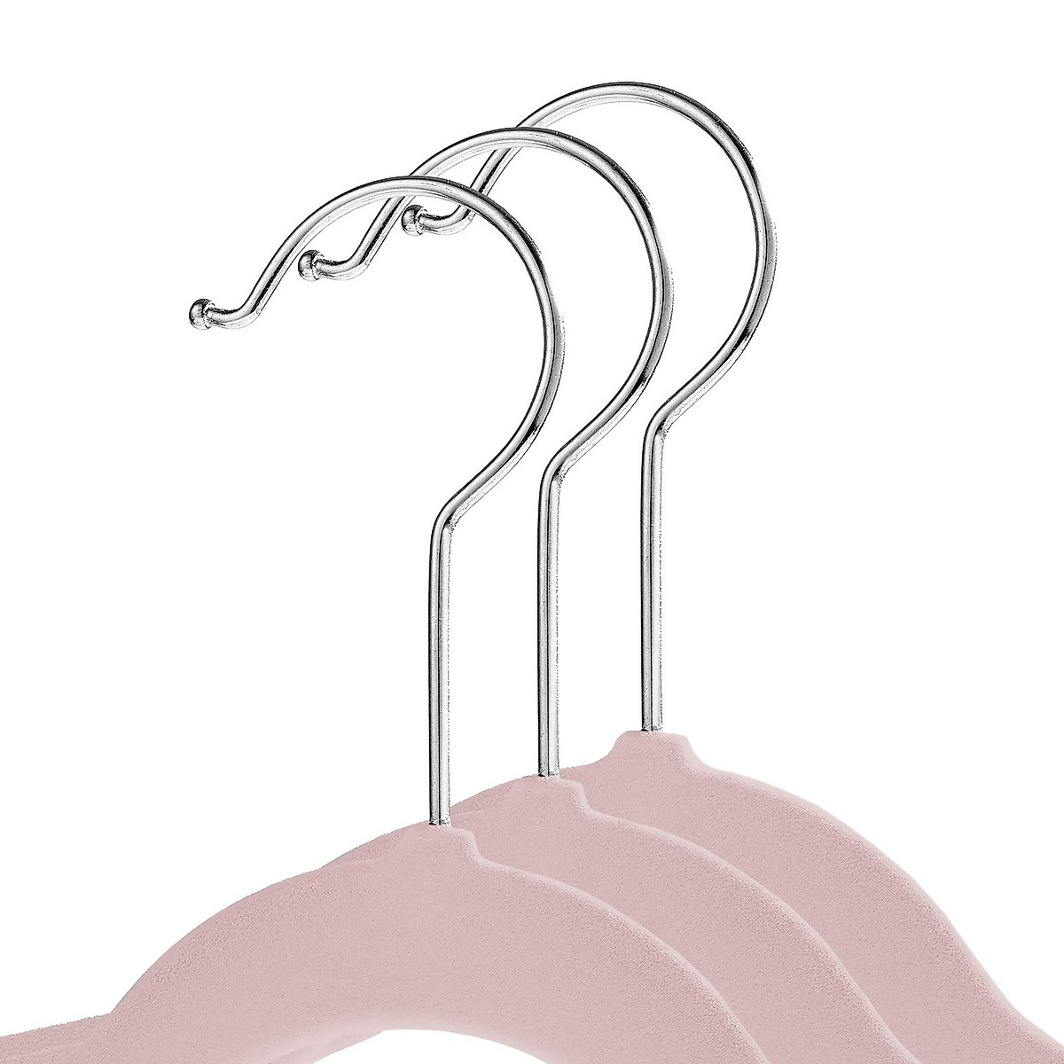 Casafield 50 Velvet Kid's Hangers - 14" Size for Children's Clothes - Light Pink