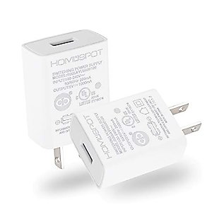 UL Certified USB Wall Charger by Homespot 5V1A Plug in-Door Power AC Adapter for Travel Office Home Use - 2 Pack White