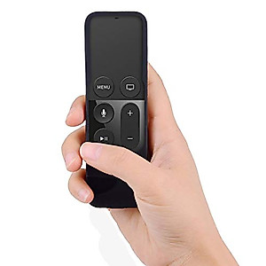 Remote Case Compatible with Apple TV 4K (5th) and 4th Generation, Auswaur Shock Proof Silicone Remote Cover Case Compatible with Apple TV 4th Gen 4K 5th Siri Remote Controller - Black