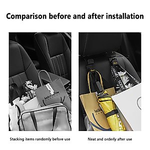 Multi-function 2 in 1 Car Seat Hooks for Purses and Bags with Phone Holder,Organize messy clutter，Adjustable Car Seat Organizer in Headrest (2PCS)