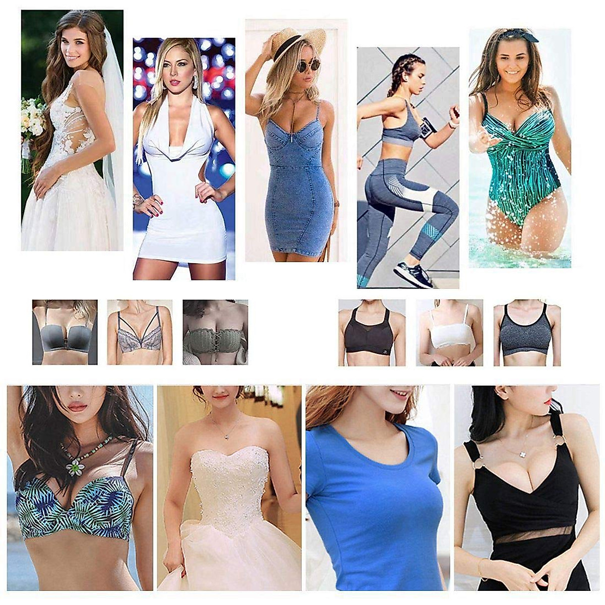 Conolu Clear Silicone Bra Inserts - Triangle Gel Breast Inserts Enhancers Waterproof Push Up Pads Bra for Bikini Swimsuit