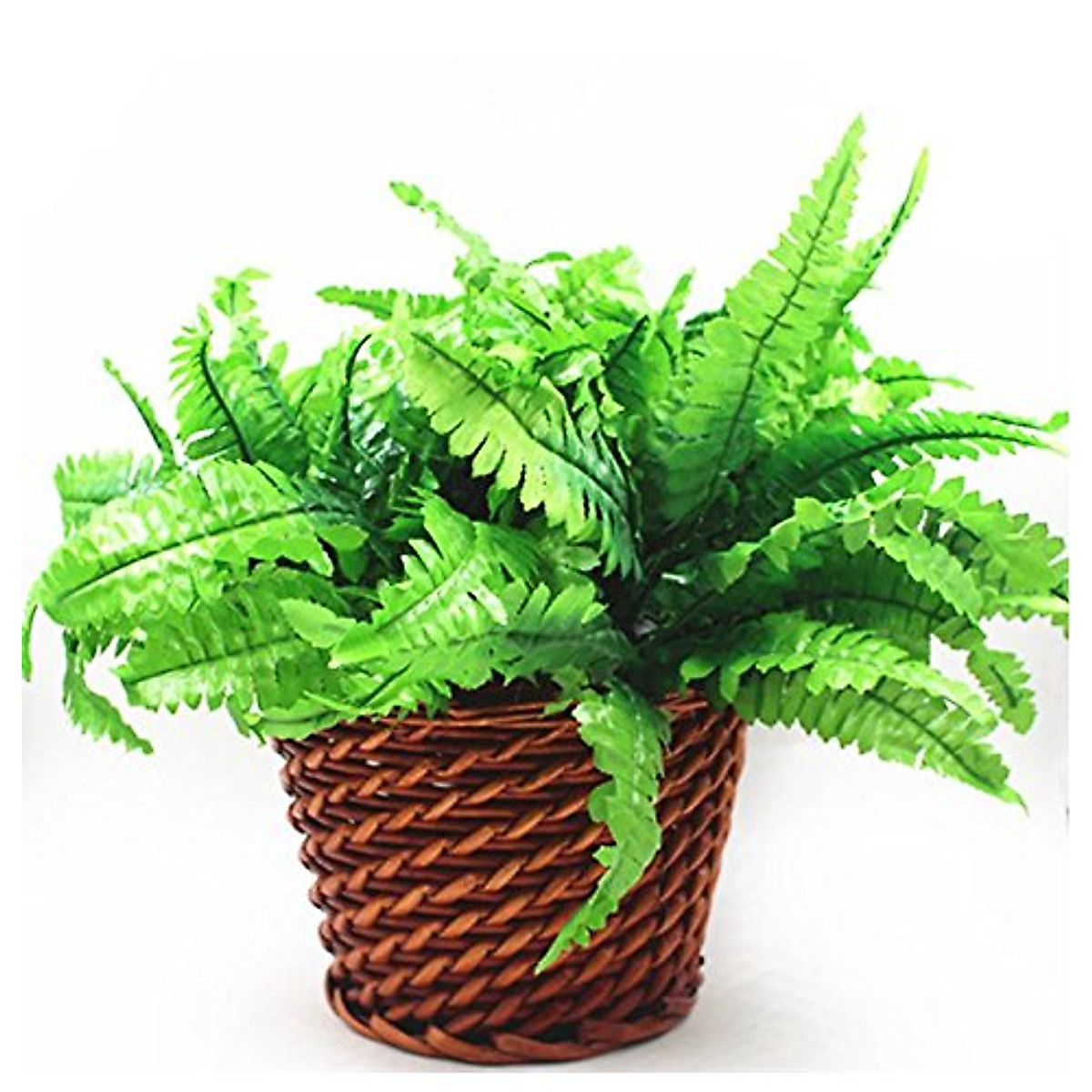 Leoyoubei 4 Bunches 14" Ferns Artificial Boston Fern Bush Plant,Faux Plant Shrubs Greenery Bushes Indoor Outside,Hanging Basket Planter Decor for Home Garden Office Verandah Wedding Decor