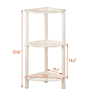 3 Tier Shower Caddy Organizer Shelf Corner, 13.5 x 10 x 26 Inches, Rustproof, Plastic Shower Rack Stands for Inside Bathroom, Bathtub, Shower pan, Beige (Round Slot Beige 3 Tier)