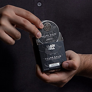 BLACK BULL MEN CARE: Beard Balm with Essential and Vegetable Oils, Bees Wax, Shea Butter and Menthol, Moisture and Nourish, Pack of 2, 50g, Beard Products