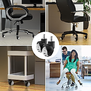 Office Chair Wheels Replacement Ball Rubber Chair Wheels for Wood Floor Carpet Rolling Chair Caster Wheels Set of 5 Heavy Duty Computer Chair Wheels