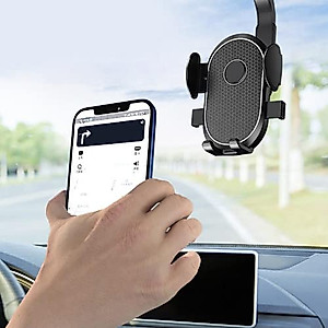 RIWPKFH Car Phone Holder,360 Rotatable Rearview Mirror Mobile Holder,GPS Phone Holder for All Smartphone and Car