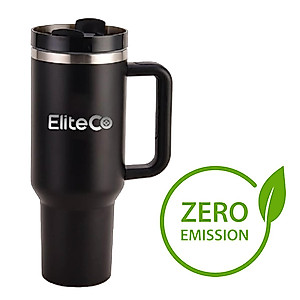 EliteCo 40oz Travel Mug | Insulated Coffee Mug | Stanley Cup BPA Free Lid Stainless Steel Tumbler With Handle And Straw