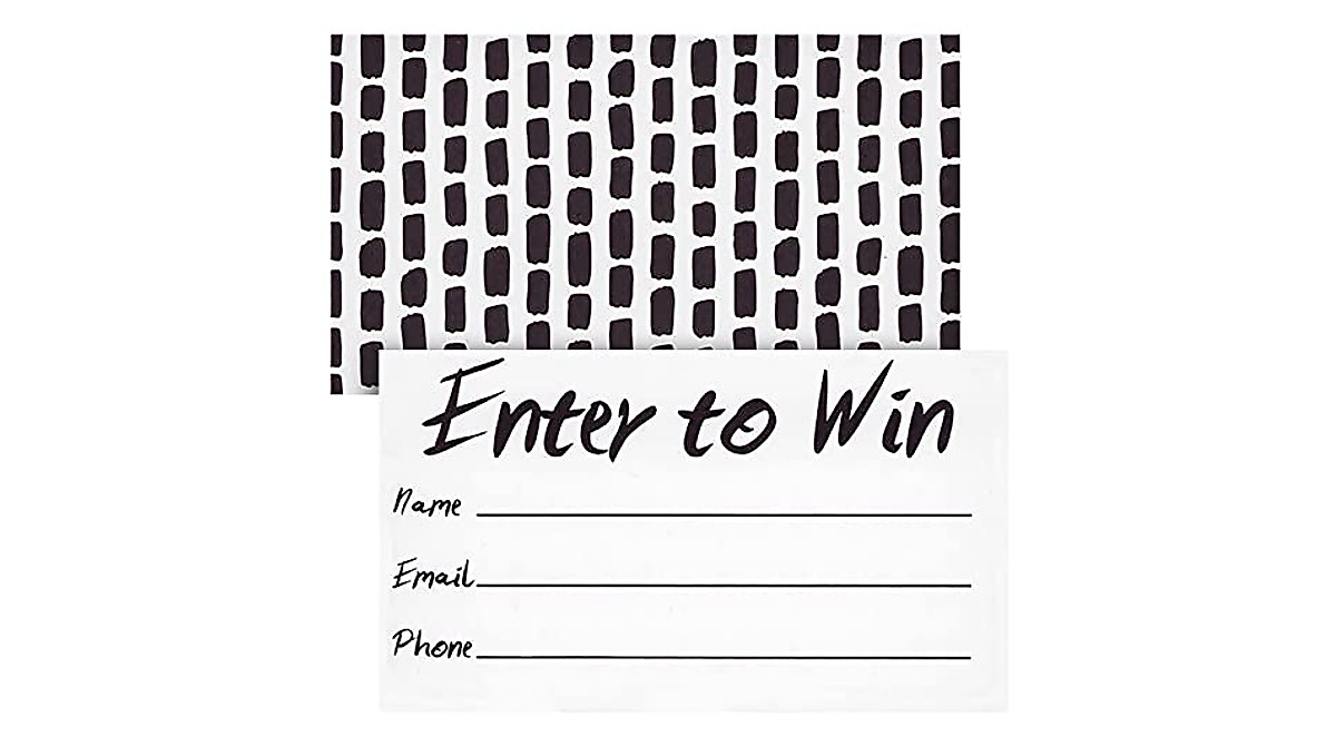 200-Pack Enter to Win Cards for Raffles & Contests